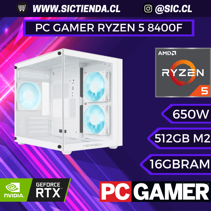 PC GAMER RTX 5060 TI, AMD Ryzen 5 8400F, 16GB RAM DDR5, 512GB M.2 ARMA ...